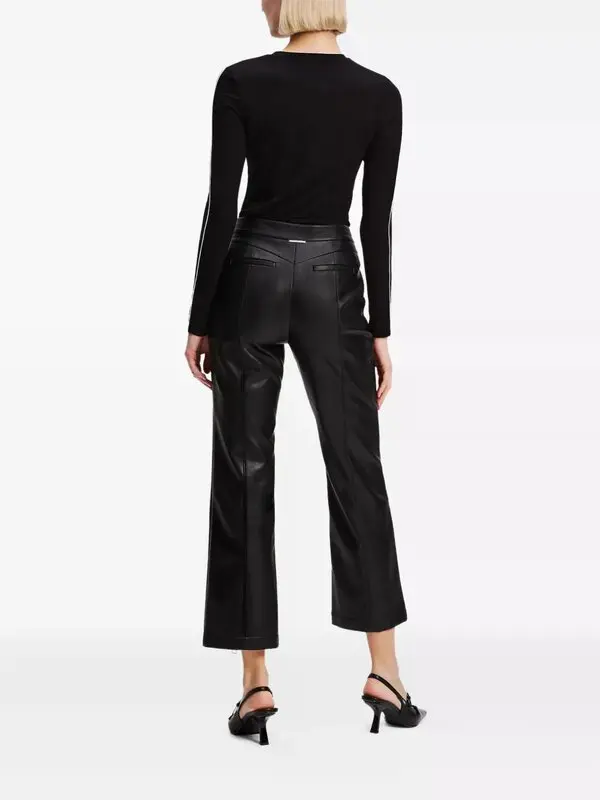 Karl Lagerfeld Faux-leather Cropped Trousers With Zip Details