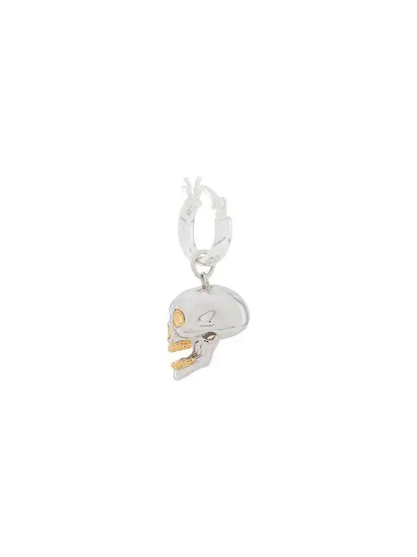 TRUE ROCKS Skull Hoop Earring - Metallic