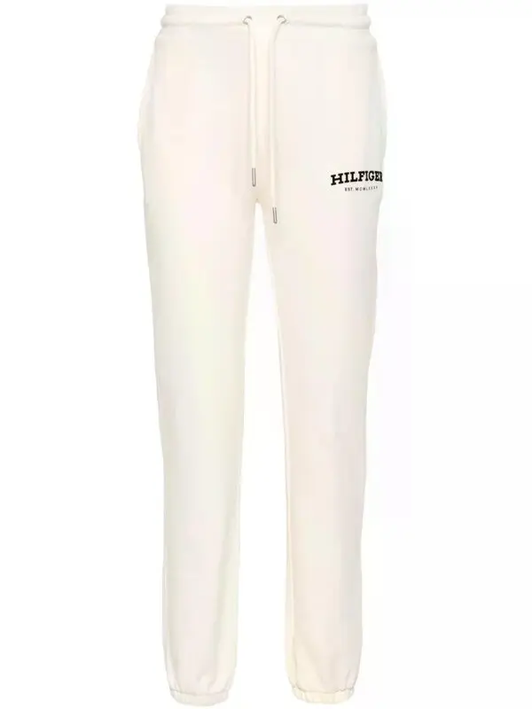 Tommy Hilfiger Flocked Logo Tapered Trousers - Neutrals