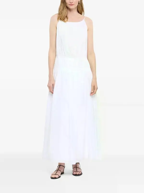 Another Tomorrow Gathered Scoop-back Maxi Dress - White