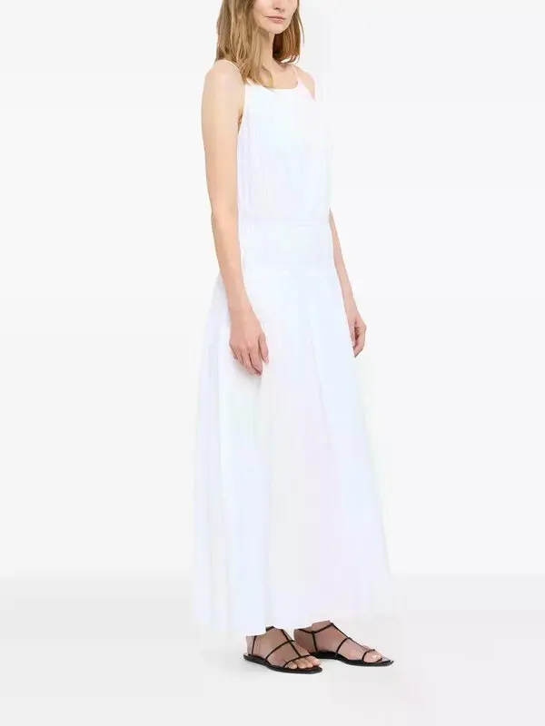 Another Tomorrow Gathered Scoop-back Maxi Dress - White