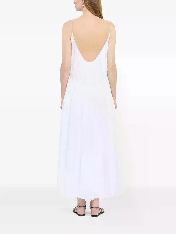 Another Tomorrow Gathered Scoop-back Maxi Dress - White