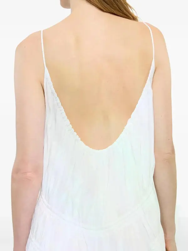 Another Tomorrow Gathered Scoop-back Maxi Dress - White
