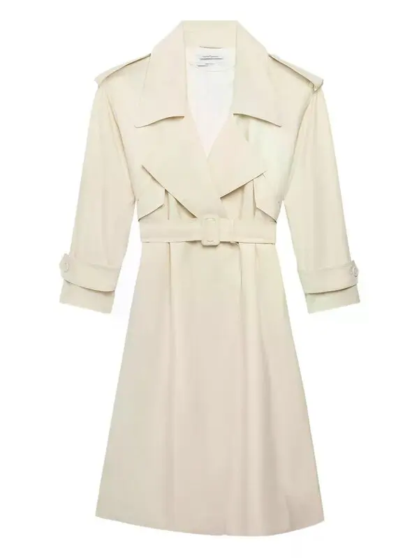 Another Tomorrow Belted Trench Coat
