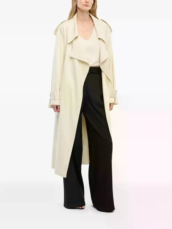 Another Tomorrow Belted Trench Coat