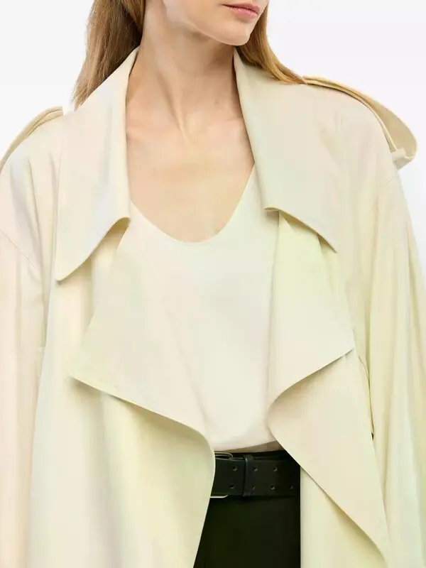 Another Tomorrow Belted Trench Coat