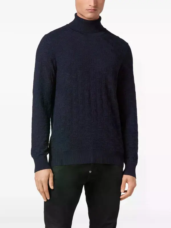 Philipp Plein Monogram High Neck Sweatshirt - Blue