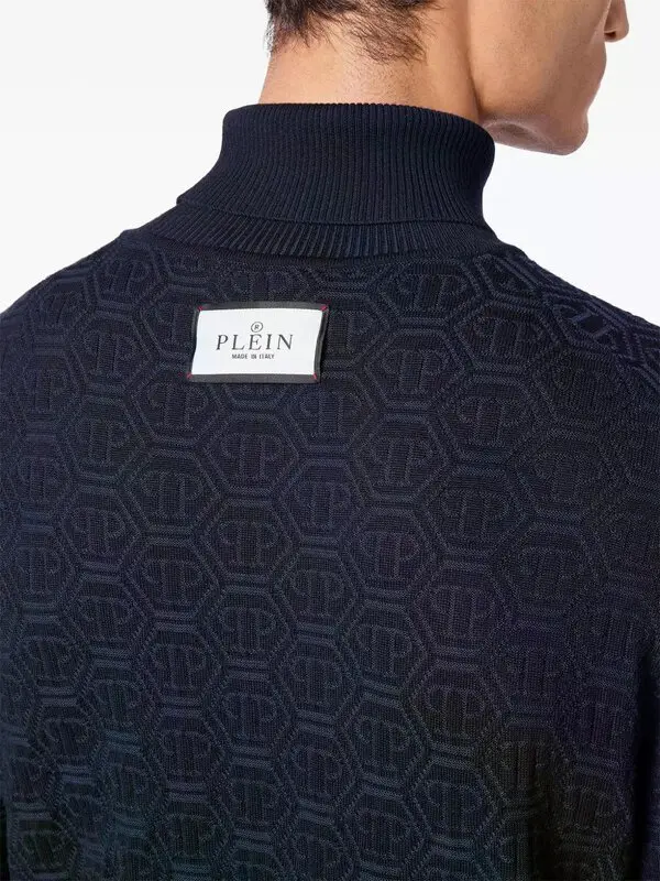 Philipp Plein Monogram High Neck Sweatshirt - Blue