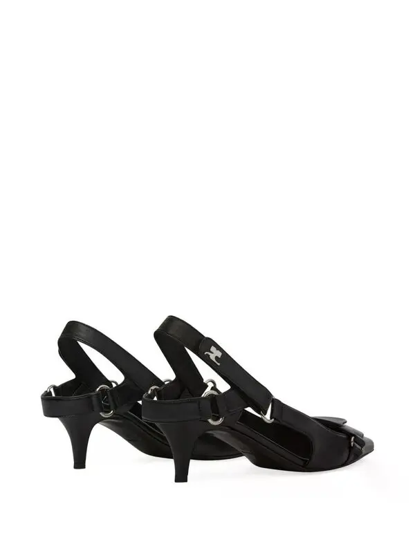 COURREGES 50mm Racer Slingback Pumps - Black