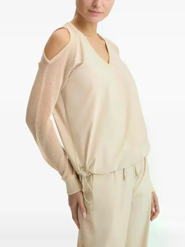 Liu Jo Cut-out Sweatshirt With Embroidered Logo And Mesh Panelling