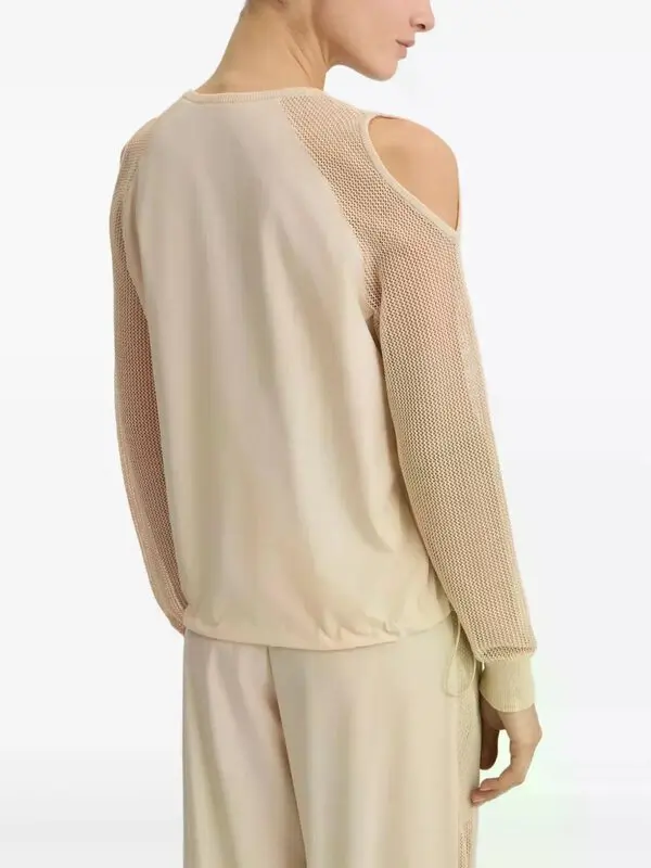 Liu Jo Cut-out Sweatshirt With Embroidered Logo And Mesh Panelling