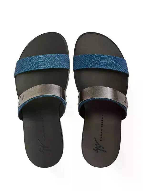 GIUSEPPE ZANOTTI Ignazio Double-strap Sandals - Blue