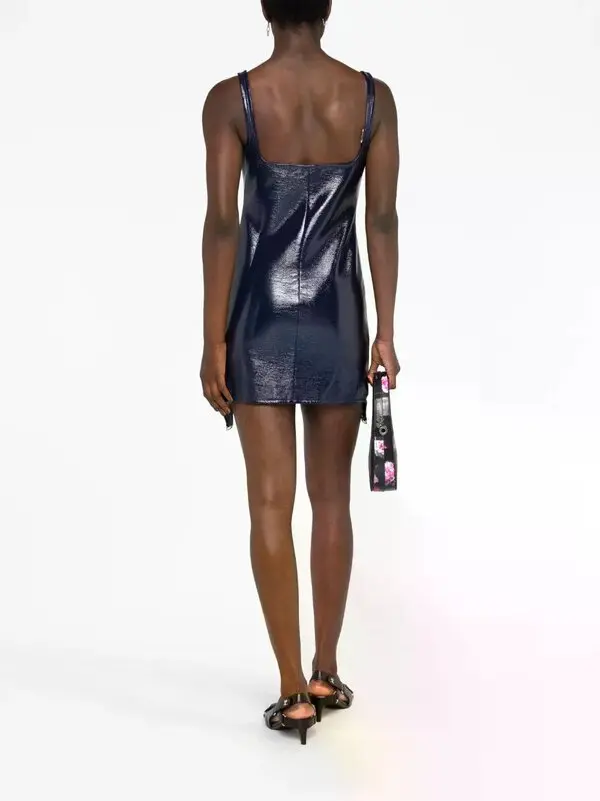 COURREGES High-shine Strap Detail Mini Dress