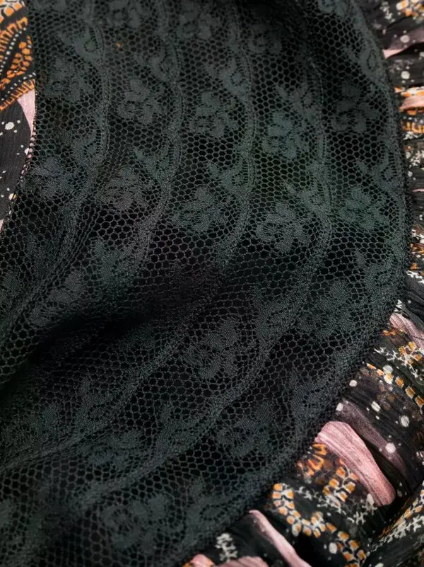 Etro Paisley Print Silk Minidress With Lace Detailing