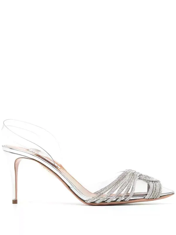 AQUAZZURA Gatsby Sling Pumps - Silver