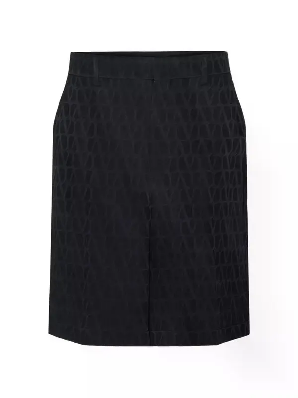 Valentino Garavani Toile Iconograph Silk Bermuda Shorts - Black