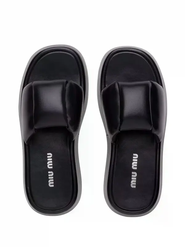 Miu Miu Padded Leather Platform Sandals