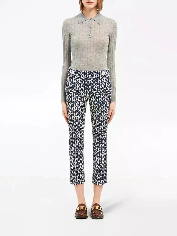 Prada Graphic Print Cropped Trousers