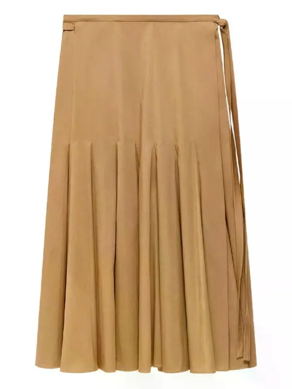 Another Tomorrow Panelled Wrap Midi Skirt