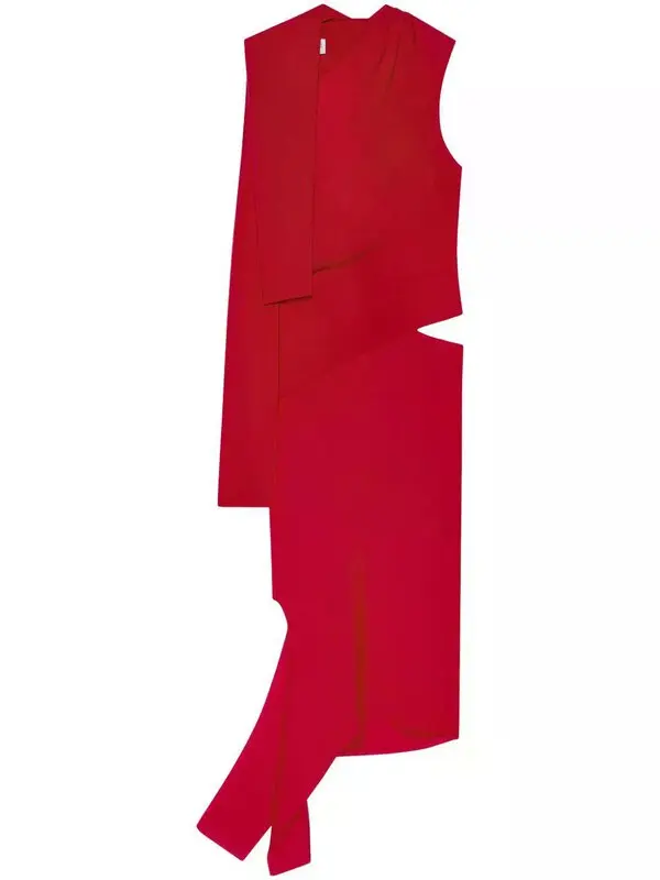 COURREGES Draped Cut-out Dress - Red