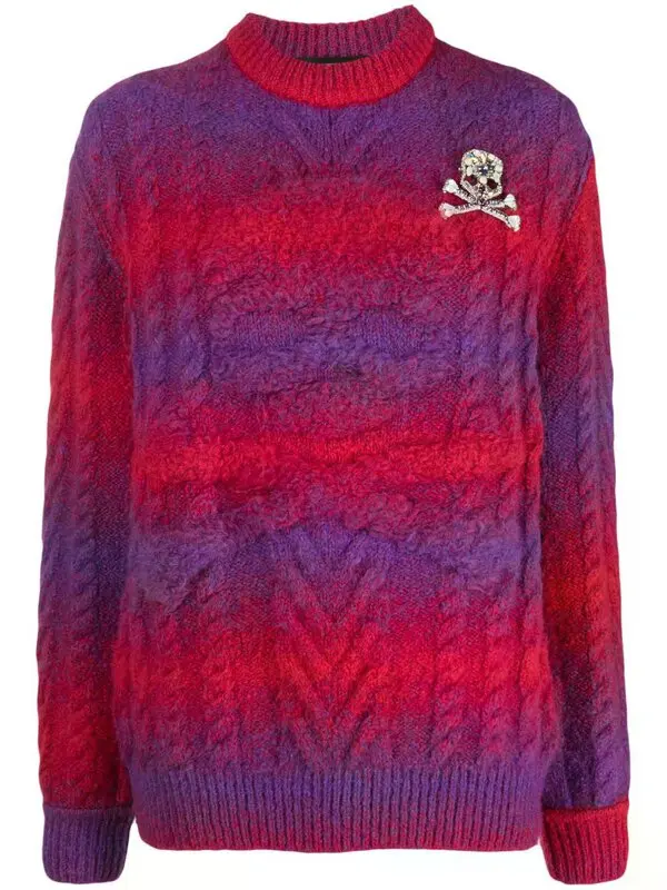 Philipp Plein Two-tone Knitted Jumper - Red