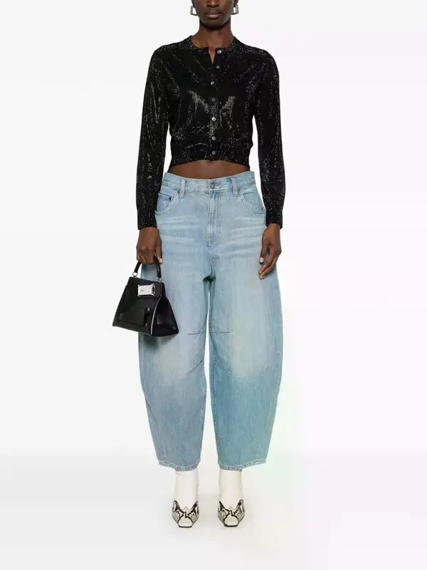 Alexander Wang Cropped Rhinestone Embellished Cardigan