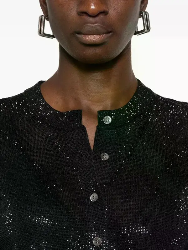 Alexander Wang Cropped Rhinestone Embellished Cardigan
