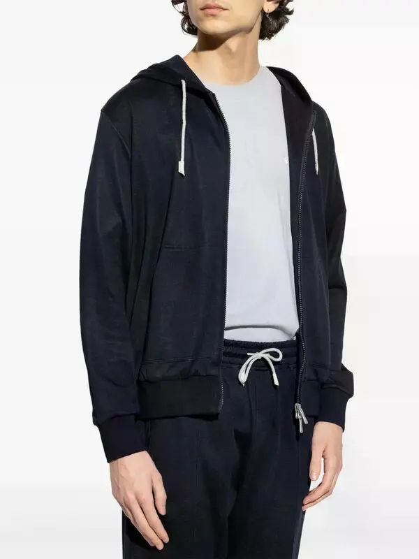 Eleventy Jersey Hoodie - Blue