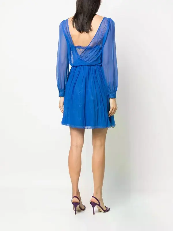 Alberta Ferretti Layered Silk Mini Dress