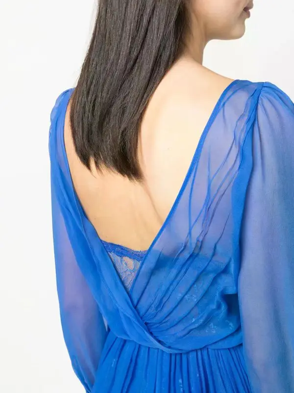 Alberta Ferretti Layered Silk Mini Dress