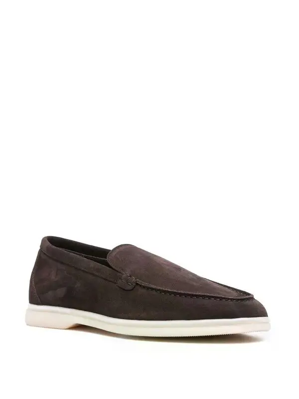 SCAROSSO Ludovica Suede Loafers - Brown