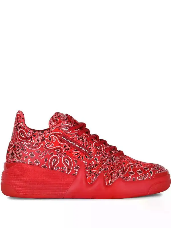 GIUSEPPE ZANOTTI Talon Bandana-print Sneakers - Red