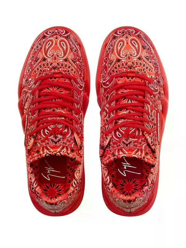 GIUSEPPE ZANOTTI Talon Bandana-print Sneakers - Red