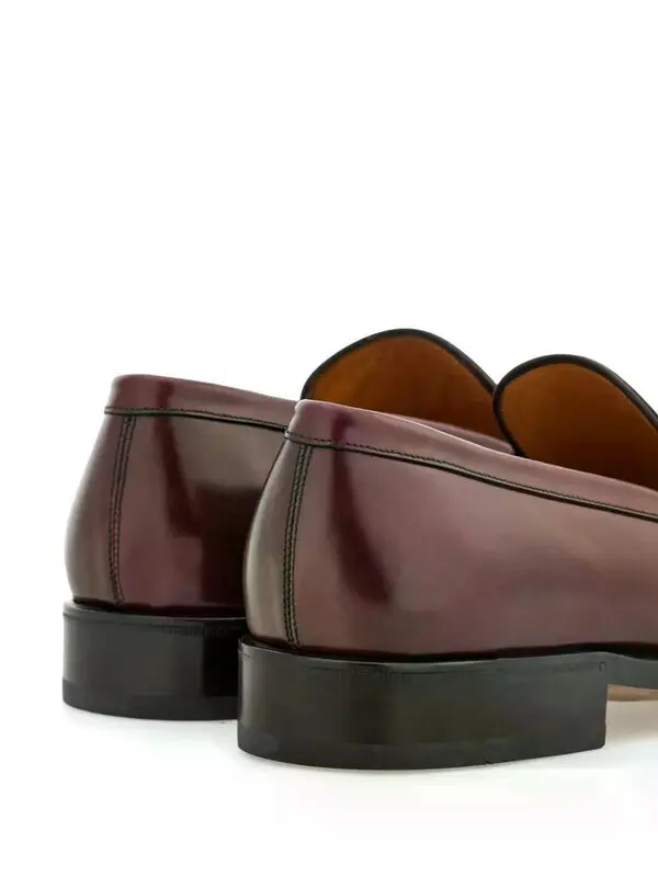 FERRAGAMO Gancini Plaque Leather Loafers