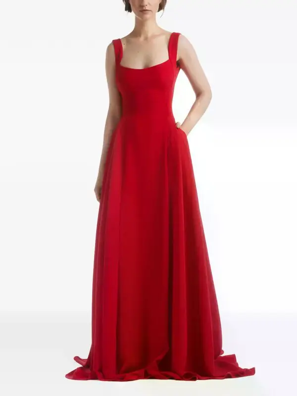 ATU BODY COUTURE Sleeveless Crepe Gown - Red