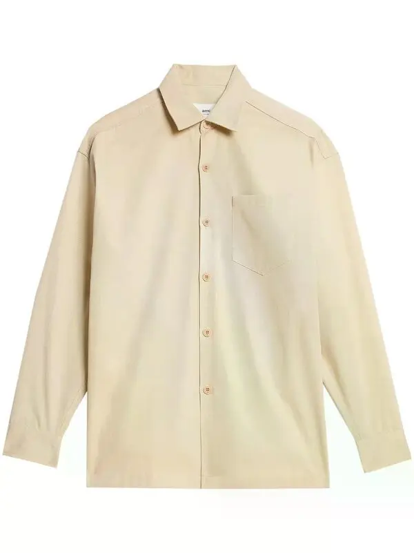 AMI Paris Logo-print Button-front Shirt