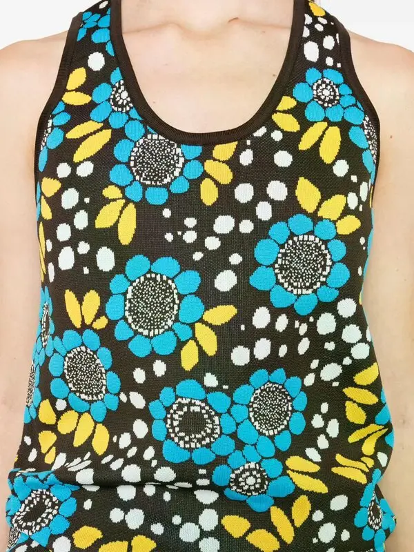Adidas X Wales Bonner Floral Jacquard Knitted Vest