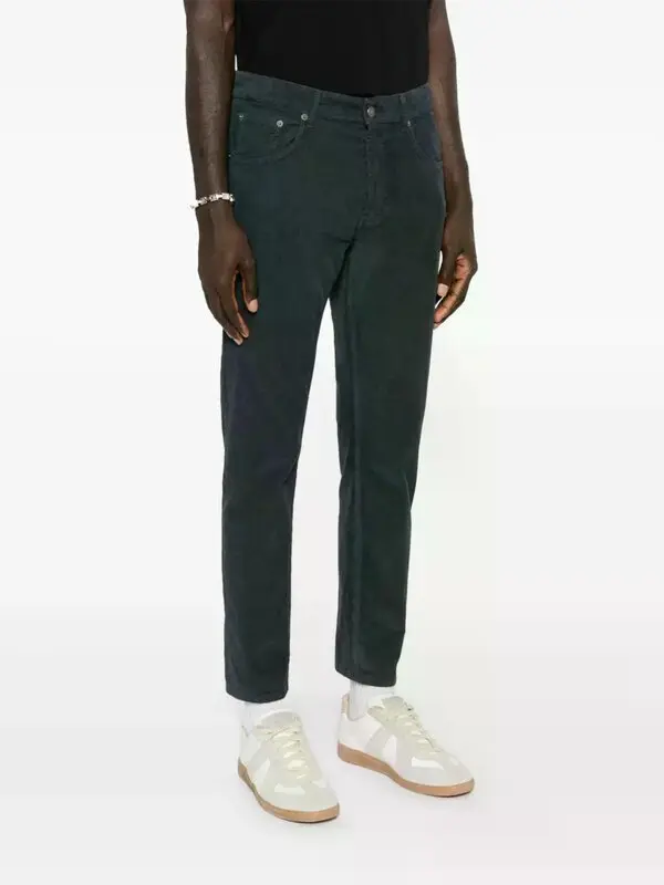 DONDUP Mid-rise Slim-fit Corduroy Trousers - Grey