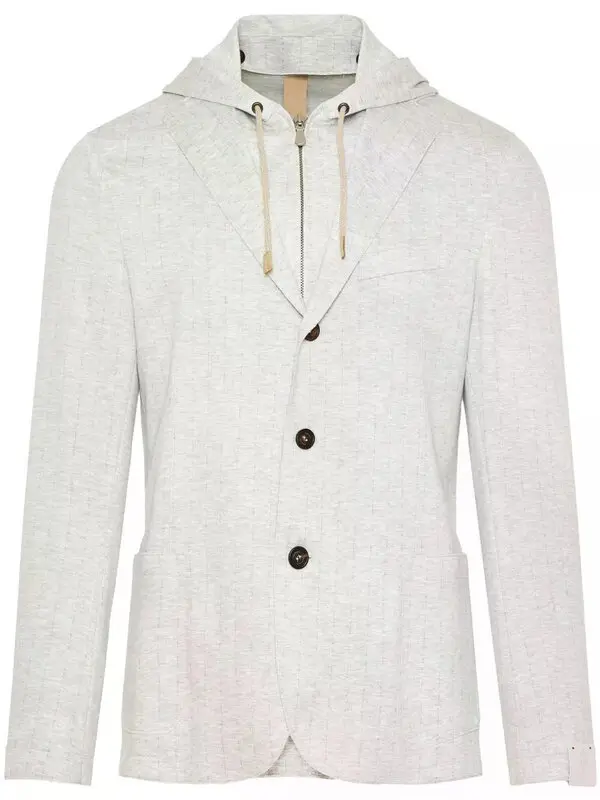 Eleventy Textured Hooded Jacket - Grey