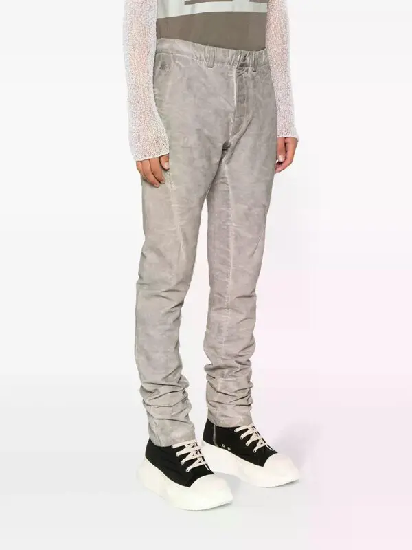 ISAAC SELLAM EXPERIENCE Crease-effect Tapered Cotton Trousers