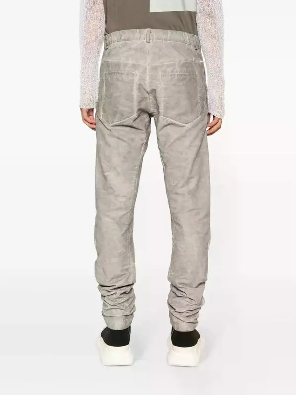 ISAAC SELLAM EXPERIENCE Crease-effect Tapered Cotton Trousers