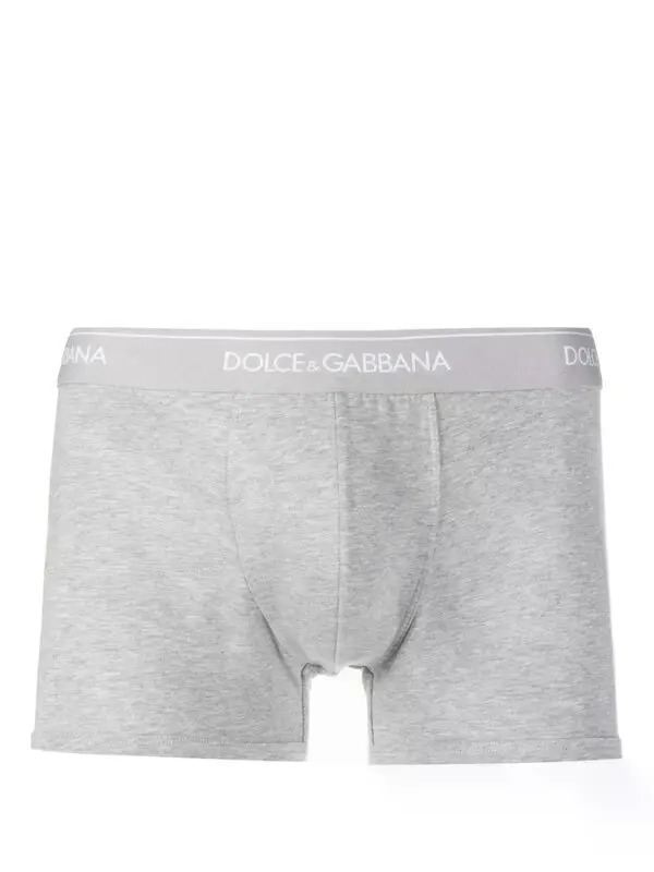 Dolce & Gabbana Logo-waist Cotton Boxers - Grey