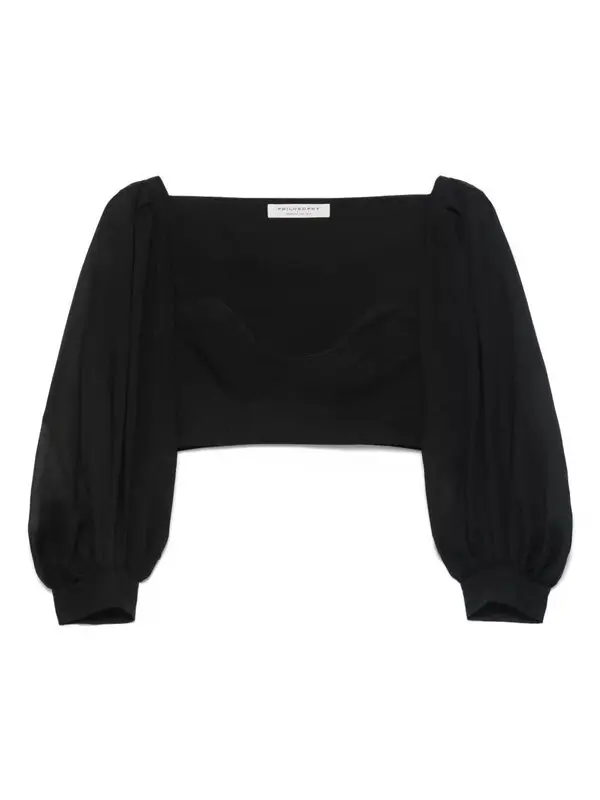 Philosophy Di Lorenzo Serafini Voile Cropped Top
