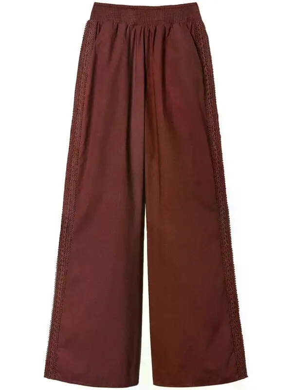 TWINSET Embroidered Wide-leg Trousers