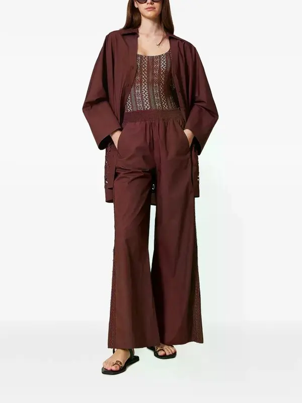 TWINSET Embroidered Wide-leg Trousers