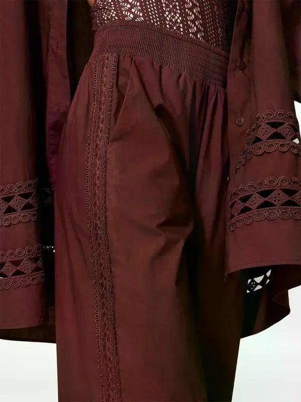 TWINSET Embroidered Wide-leg Trousers