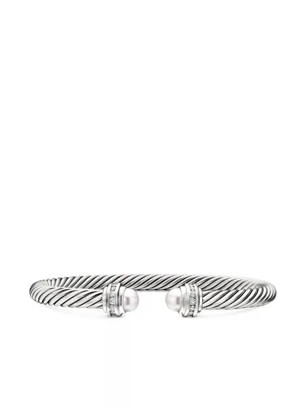 David Yurman Sterling Cable Diamond Bracelet - Silver