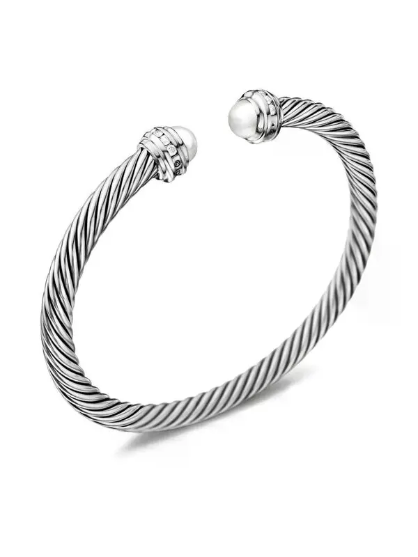 David Yurman Sterling Cable Diamond Bracelet