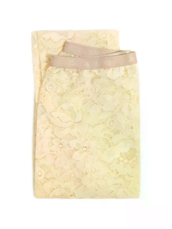 Valentino Garavani Rebrodé Lace Tights - Neutrals