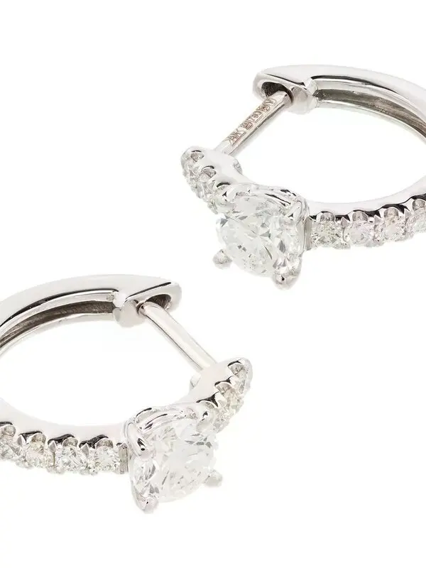 ANITA KO 18kt White Gold Diamond Huggie Hoop Earrings
